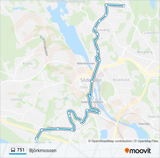 751 Route: Schedules, Stops & Maps - Björkmossen (Updated)