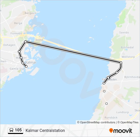 105 Route: Schedules, Stops & Maps - Kalmar Centralstation (Updated)