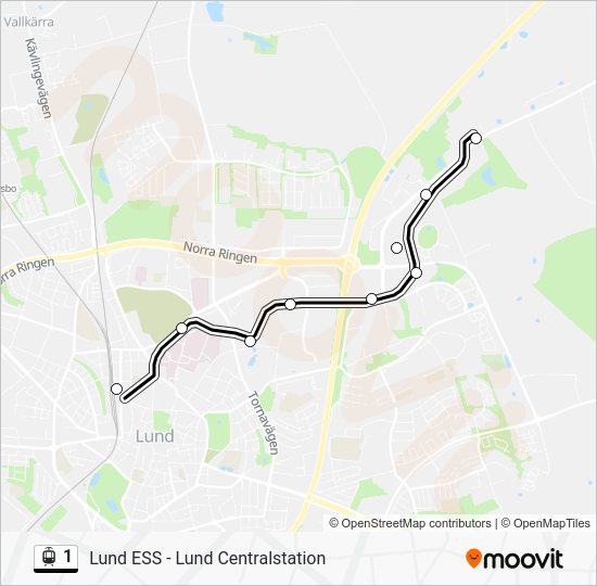 1 Route: Schedules, Stops & Maps - Lund Ess (Updated)