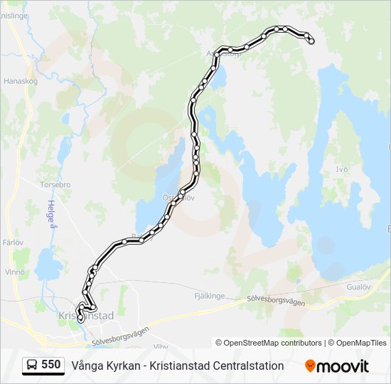 550 Route: Schedules, Stops & Maps - Kristianstad Centralstation (Updated)