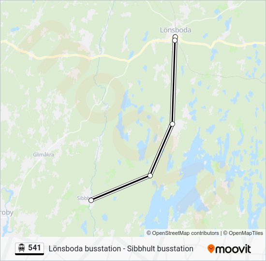 541 Route: Schedules, Stops & Maps - Lönsboda Busstation (Updated)