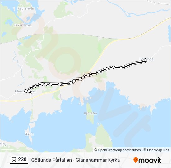 230 Route: Schedules, Stops & Maps - Glanshammar Kyrka (Updated)