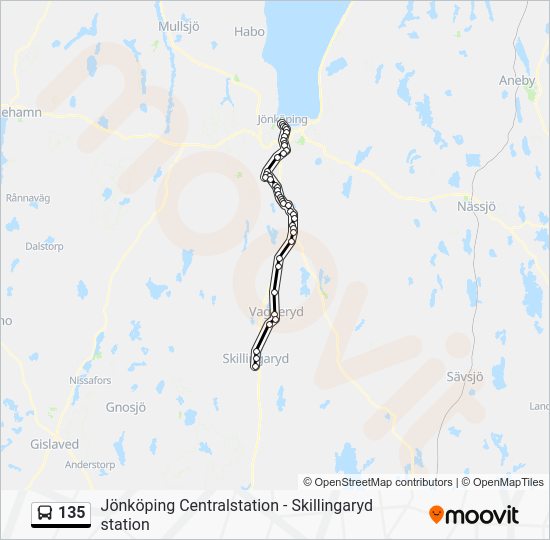 135 Route: Schedules, Stops & Maps - Skillingaryd Station (Updated)