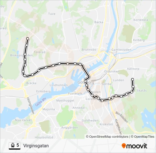 5 Route: Schedules, Stops & Maps - Virginsgatan (Updated)