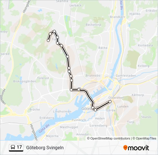 17 Route: Schedules, Stops & Maps - Göteborg Svingeln (Updated)