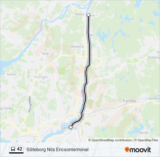 42 Route: Schedules, Stops & Maps - Göteborg Nils Ericsonterminal (Updated)