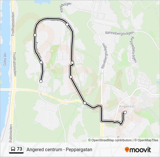 73 Route: Schedules, Stops & Maps - Angered Centrum (Updated)