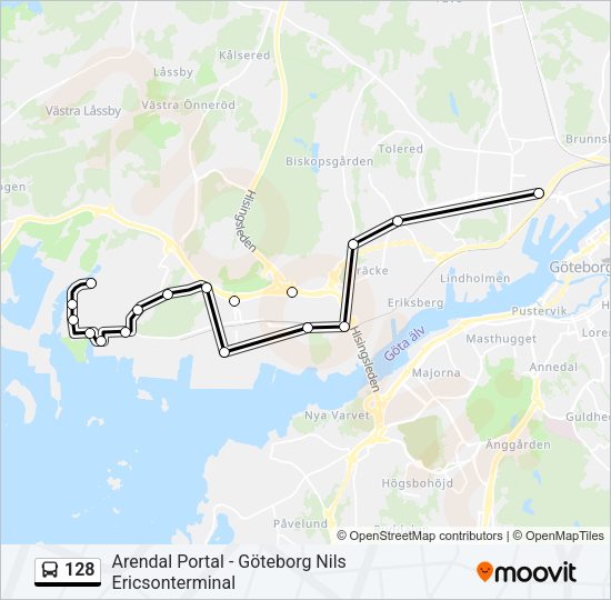 128 Route: Schedules, Stops & Maps - Arendal Norra (Updated)