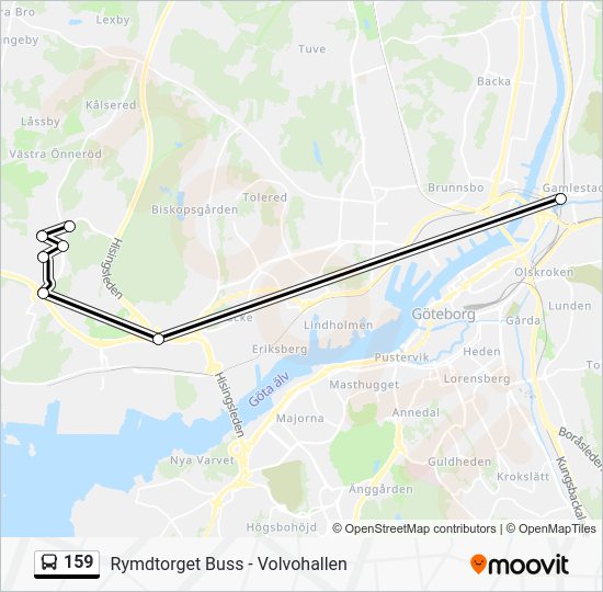 159 Route: Schedules, Stops & Maps - Gamlestads Torg Västra (Updated)