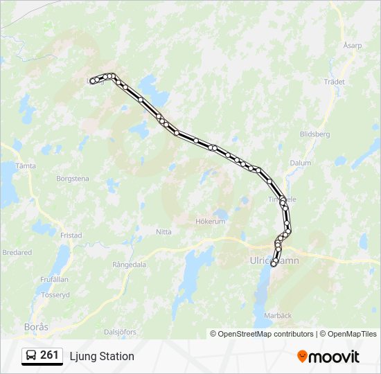 261 Rutt: Tidtabeller, Hållplatser & Kartor - Ljung Station (Uppdaterat)