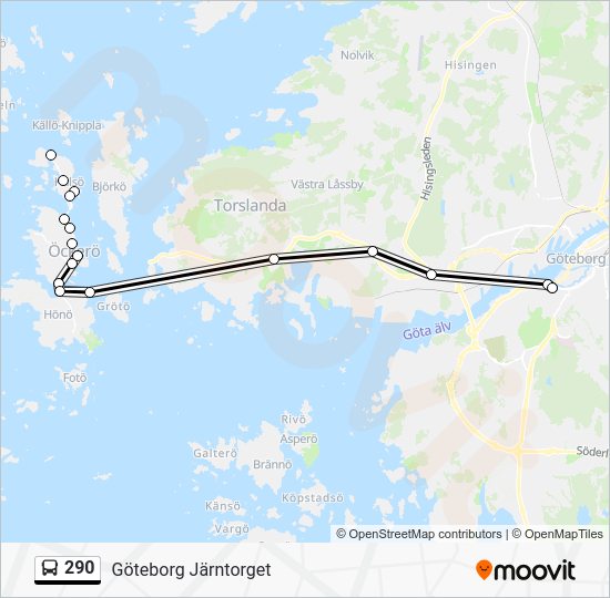 290 Route: Schedules, Stops & Maps - Göteborg Järntorget (Updated)