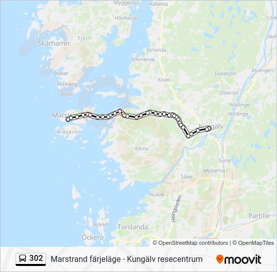 302 Route: Schedules, Stops & Maps - Kungälv Resecentrum (Updated)
