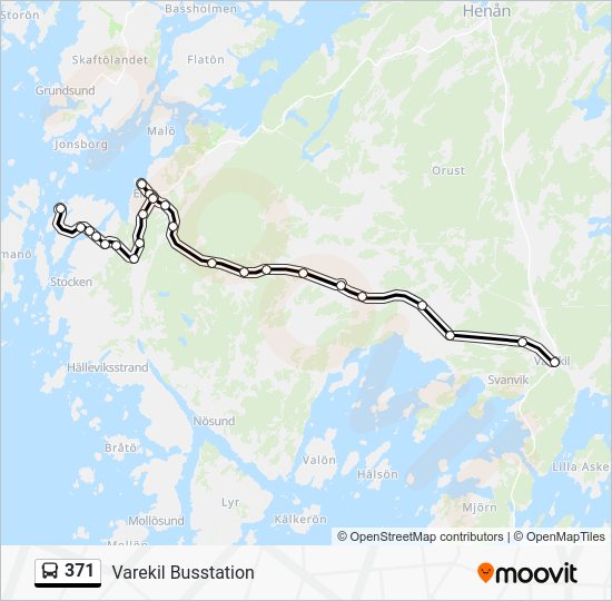 371 Route: Schedules, Stops & Maps - Varekil Busstation (Updated)