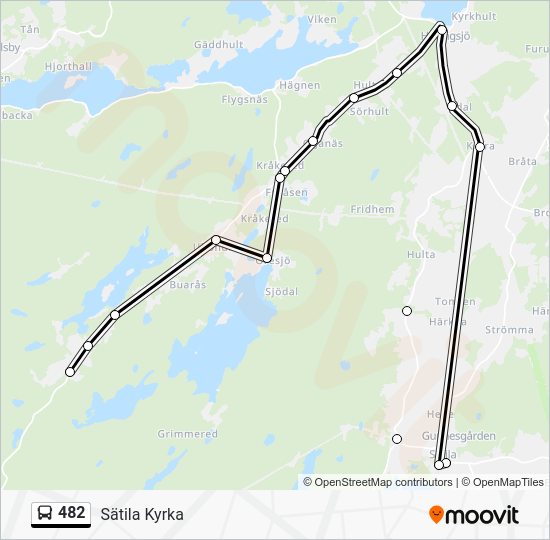 482 Route: Schedules, Stops & Maps - Sätila Kyrka (Updated)