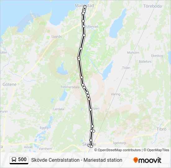 500 Route: Schedules, Stops & Maps - Mariestad Station (Updated)