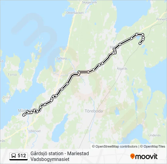 512 Route: Schedules, Stops & Maps - Mariestad Vadsbogymnasiet (Updated)