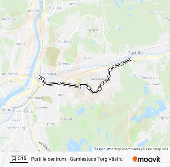 515 Route: Schedules, Stops & Maps - Gamlestads Torg Västra (Updated)
