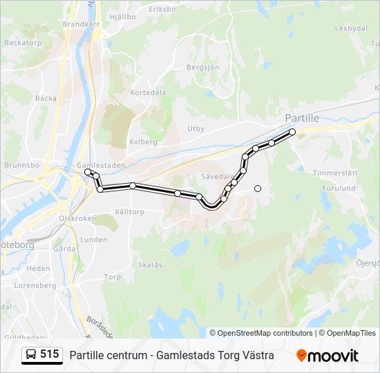515 Route: Schedules, Stops & Maps - Partille Centrum (Updated)