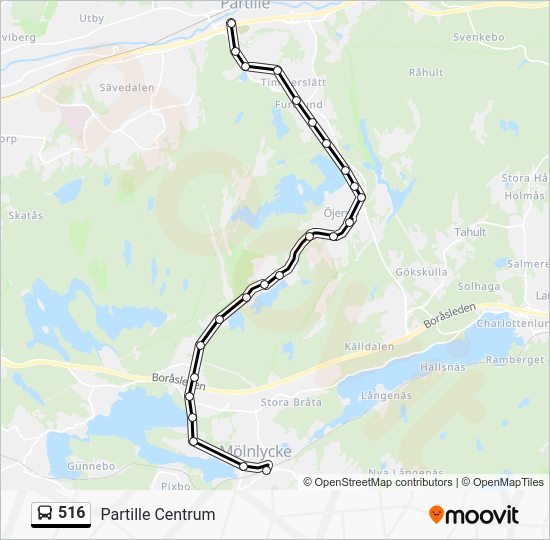 516 Route: Schedules, Stops & Maps - Partille Centrum (Updated)