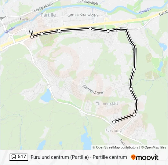 517 Route: Schedules, Stops & Maps - Furulund Centrum (Partille) (Updated)