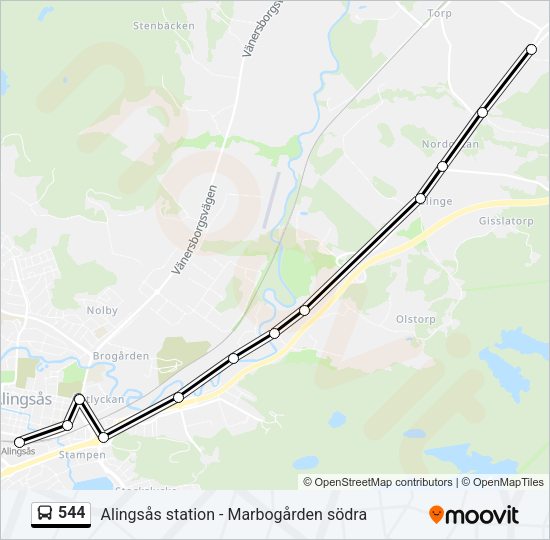 544 Route: Schedules, Stops & Maps - Alingsås Station (Updated)