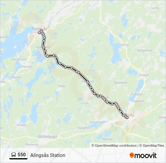 550 Route: Schedules, Stops & Maps - Alingsås Station (Updated)