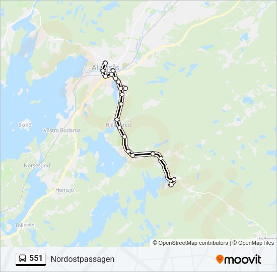 551 Route: Schedules, Stops & Maps - Nordostpassagen (Updated)
