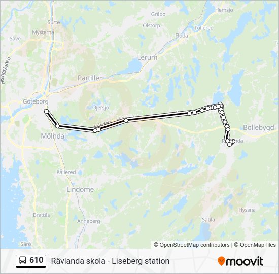 610 Route: Schedules, Stops & Maps - Liseberg Station (Updated)