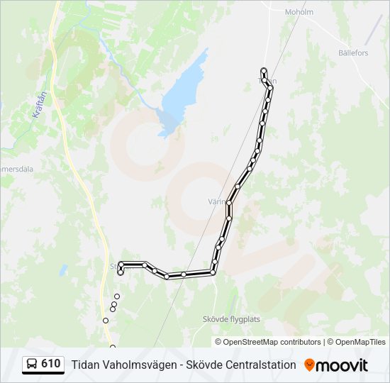 610 Route: Schedules, Stops & Maps - Tidan Vaholmsvägen (Updated)