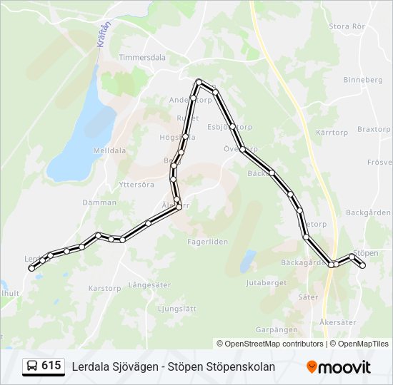 615 Route: Schedules, Stops & Maps - Stöpen Stöpenskolan (Updated)