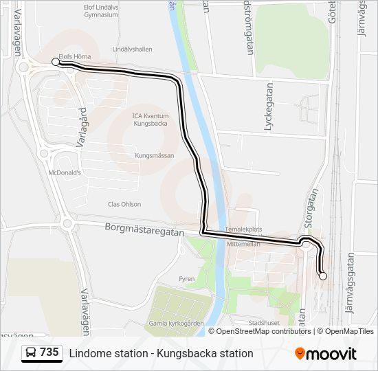 735 Route: Schedules, Stops & Maps - Elof Lindälvs Gymnasium (Updated)