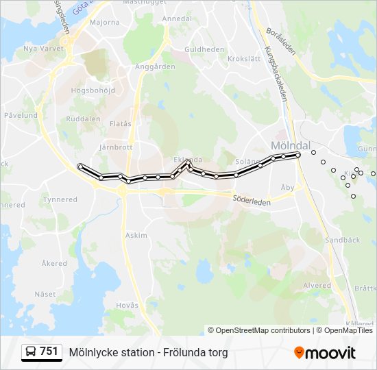 751 Route: Schedules, Stops & Maps - Frölunda Torg (Updated)