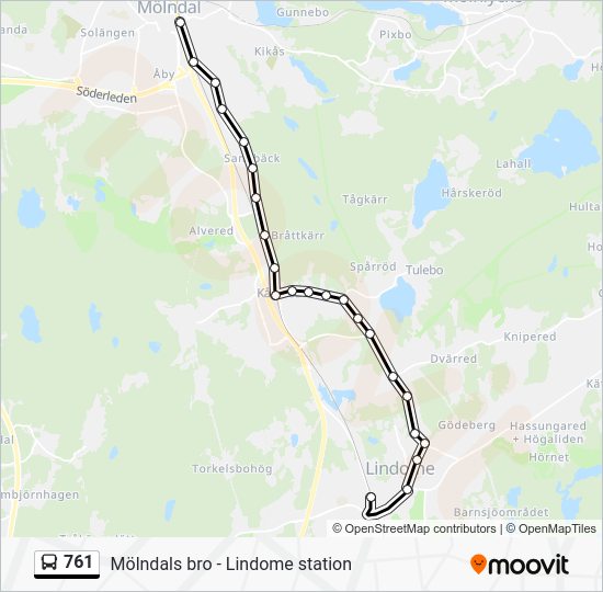761 Route: Schedules, Stops & Maps - Mölndals Bro (Updated)