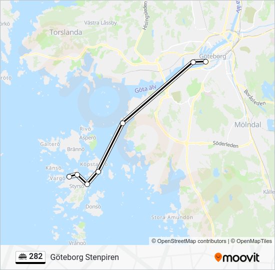 282 Route: Schedules, Stops & Maps - Göteborg Stenpiren (Updated)