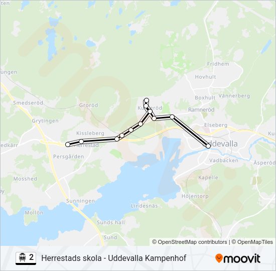 2 Route: Schedules, Stops & Maps - Uddevalla Kampenhof (Updated)
