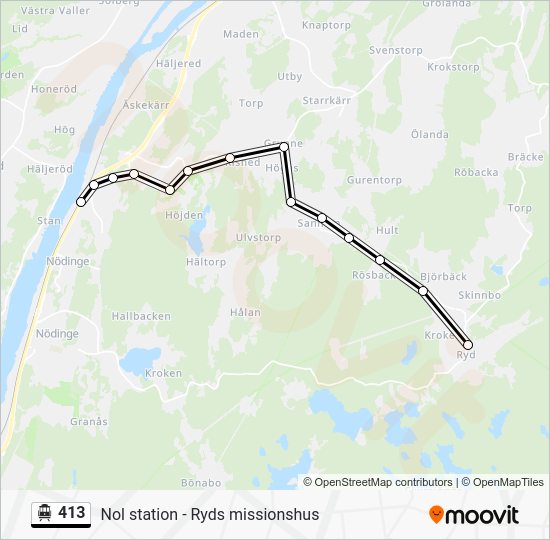 413 Route: Schedules, Stops & Maps - Ryds Missionshus (Updated)