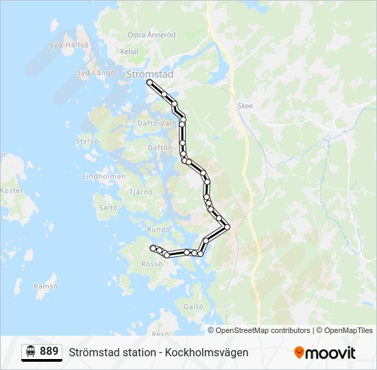 889 Route: Schedules, Stops & Maps - Strömstad Station (Updated)