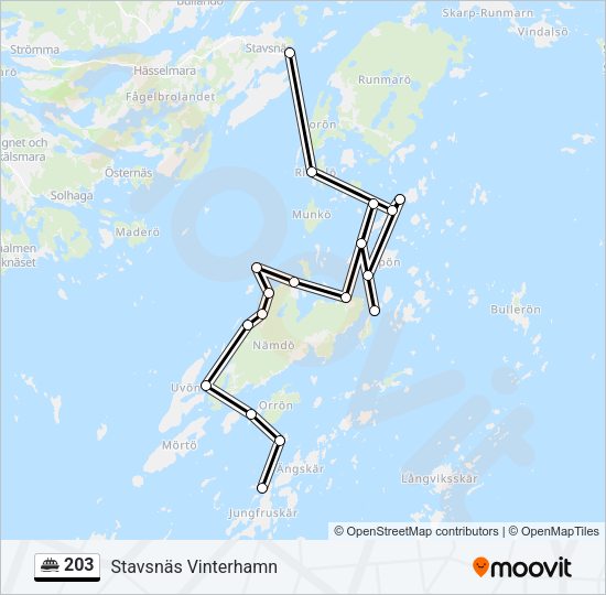 203 Route: Schedules, Stops & Maps - Stavsnäs Vinterhamn (Updated)