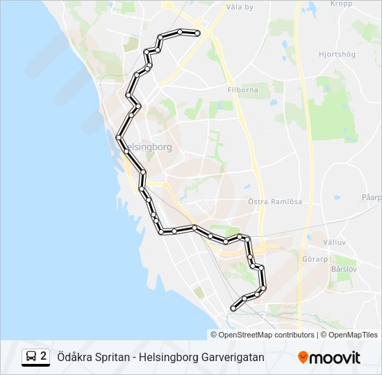 2 Route: Schedules, Stops & Maps - Helsingborg Bajonettgatan (Updated)