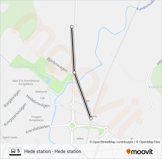 5 Route: Schedules, Stops & Maps - Hede Station (Updated)
