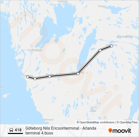 418 Route: Schedules, Stops & Maps - Linköping Fjärrbussterminal (Updated)