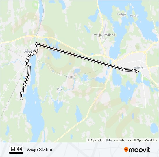 44 Route: Schedules, Stops & Maps - Växjö Station (Updated)