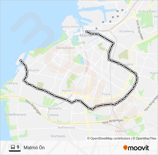 9 Route: Schedules, Stops & Maps - Malmö Ön (Updated)