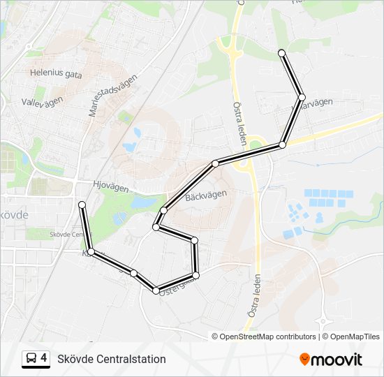4 Route: Schedules, Stops & Maps - Skövde Centralstation (Updated)