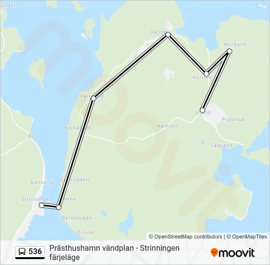 536 Rutt: Tidtabeller, Hållplatser & Kartor - Utanö (Uppdaterat)