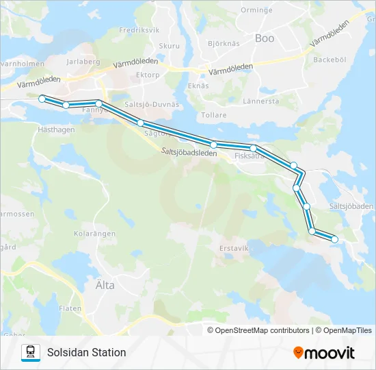 SALTSJÖBANAN Route: Schedules, Stops & Maps - Solsidan Station (Updated)