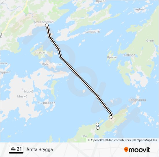 21 Route: Schedules, Stops & Maps - Årsta Brygga (Updated)