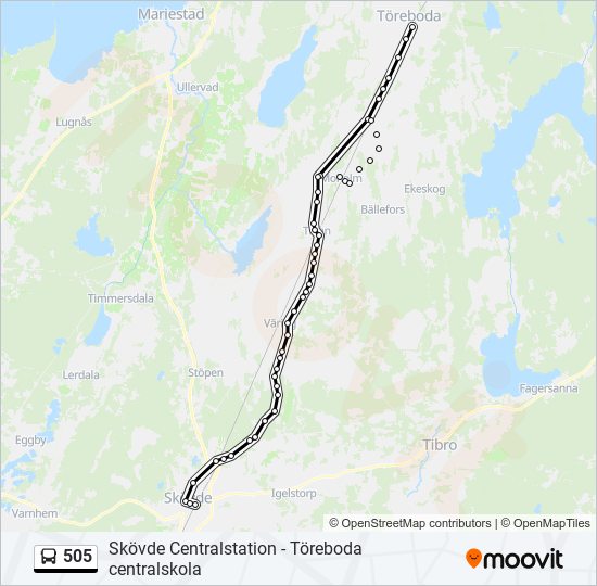 505 Route: Schedules, Stops & Maps - Skövde Centralstation (Updated)