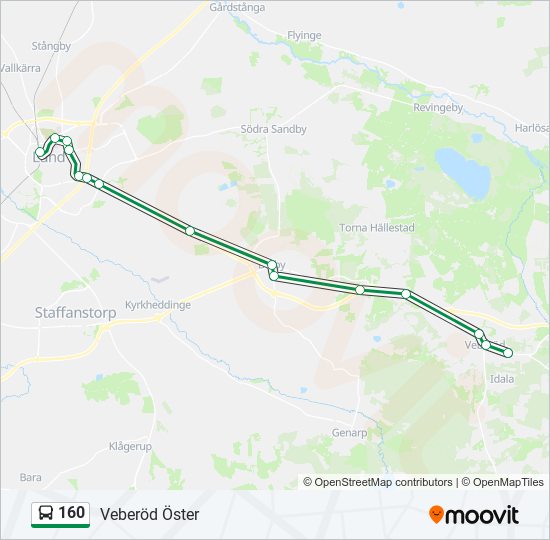 160 Route: Schedules, Stops & Maps - Veberöd Öster (Updated)