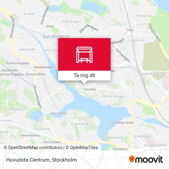 Huvudsta Centrum stopp - Linjer, tidtabeller och biljettpriser